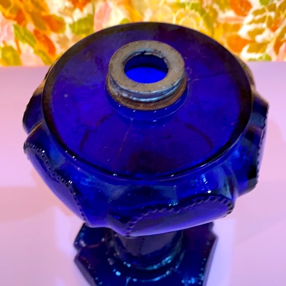 Antique | Accents | Antique Cobalt Blue Glass Lamp Base Vintage ...